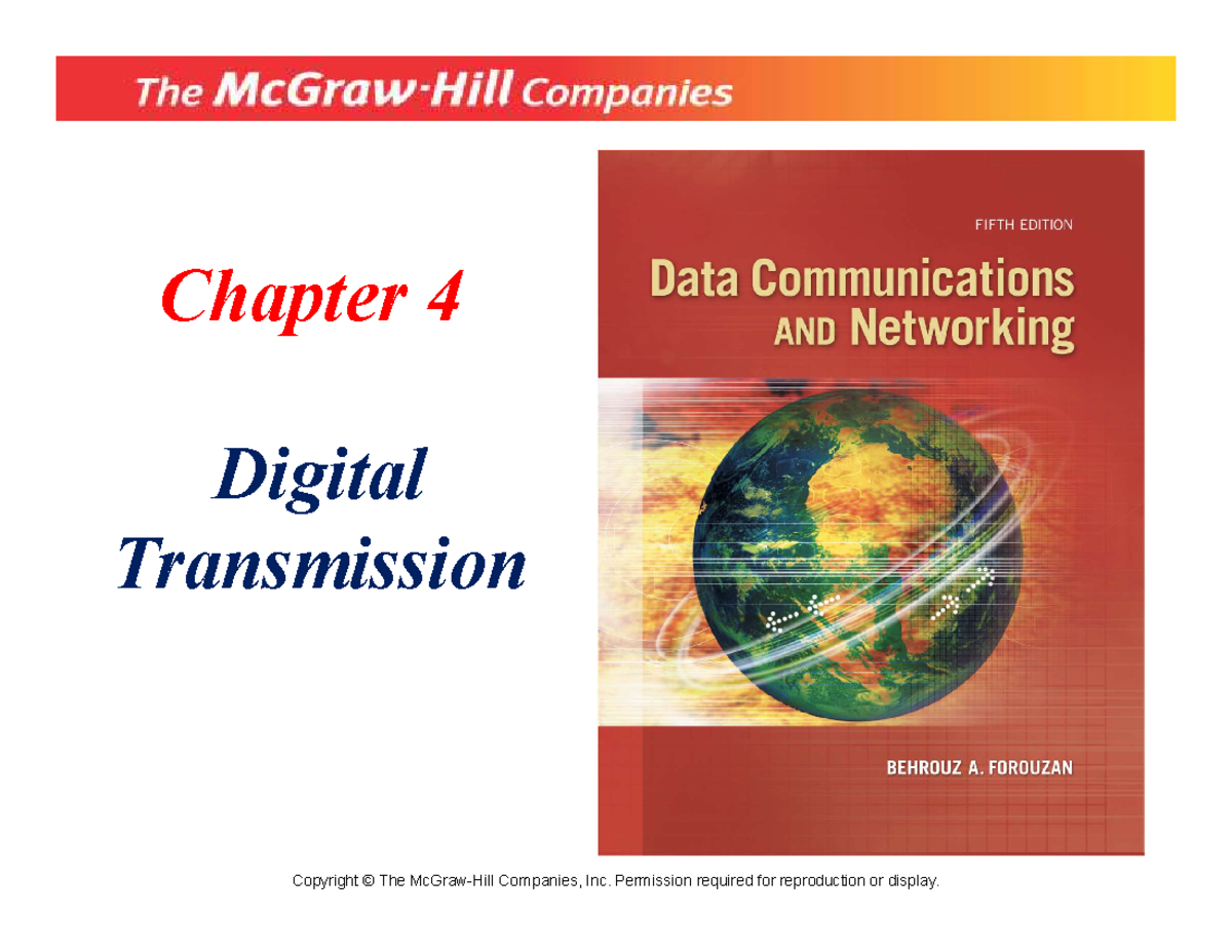 Chapter 4 - ppt of forouzan - Chapter 4 Digital Transmission Copyright ...