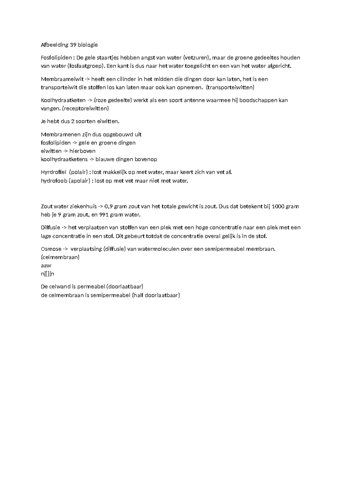 Biologie H4: Fosfolipiden en Celmembraanstructuren - Studeersnel