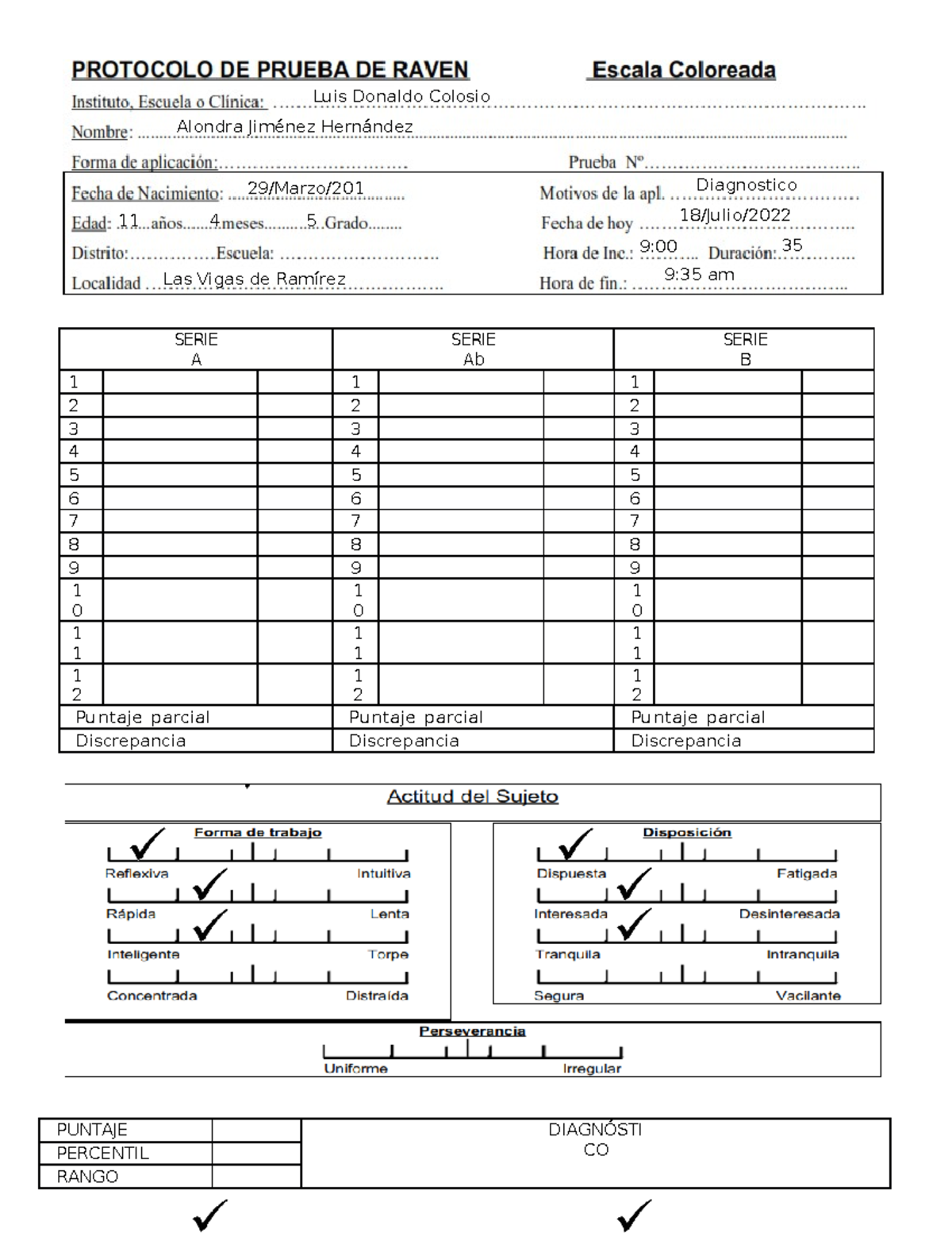 Formato Protocolo de Prueba Raven Infantil - copia - SERIE A SERIE Ab ...
