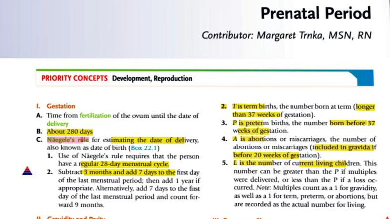 Prenatal Care Overview: Key Concepts and Guidelines (Maternity) - Studocu