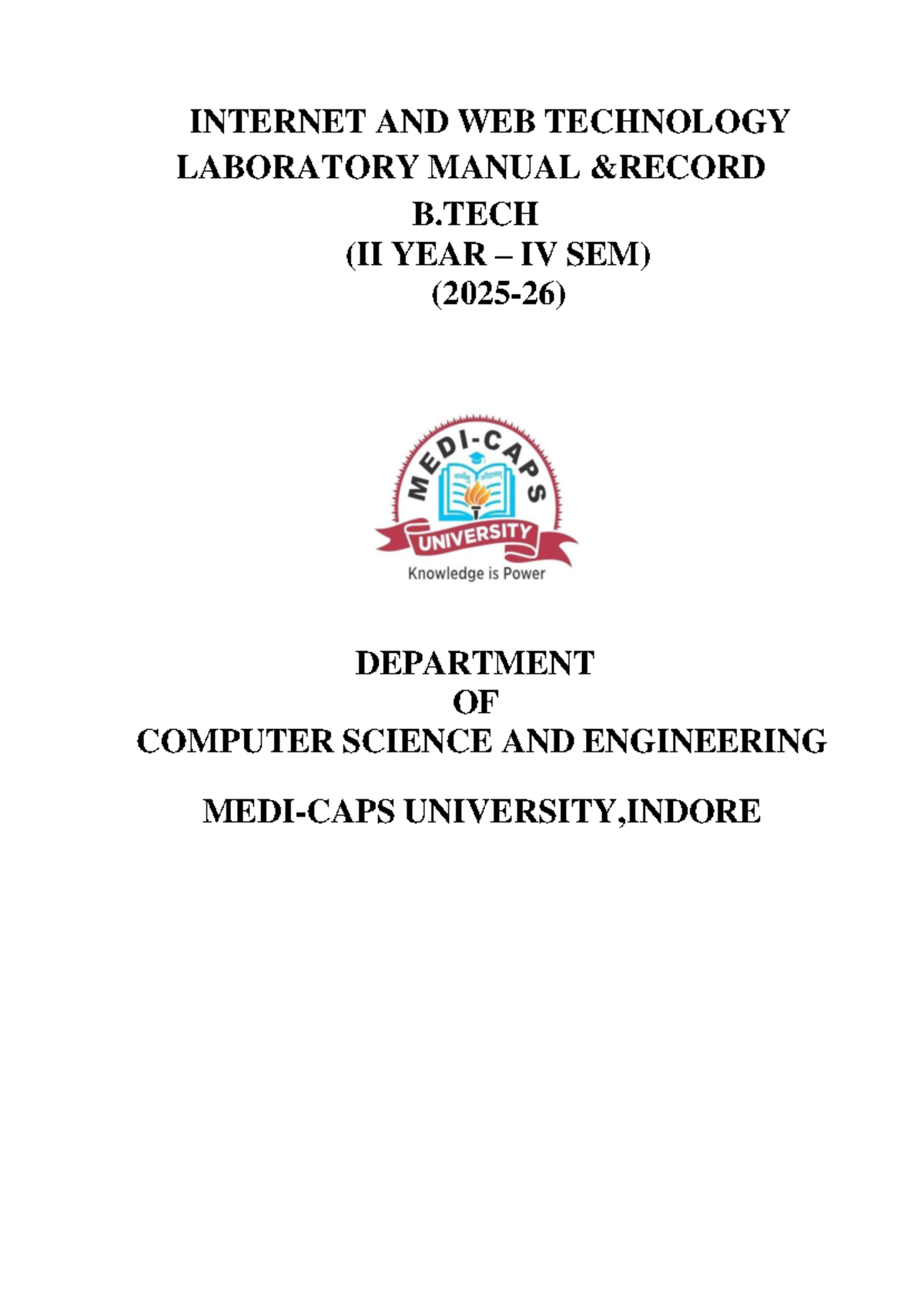 New CS3EW04 Internet and Web Technology Laboratory Manual - Studocu