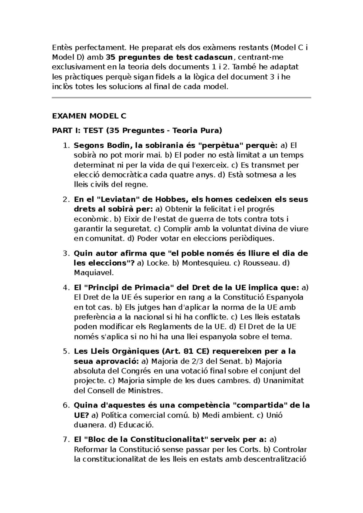 Examen Model C i D: Teoria i Solucions Completes - Studocu