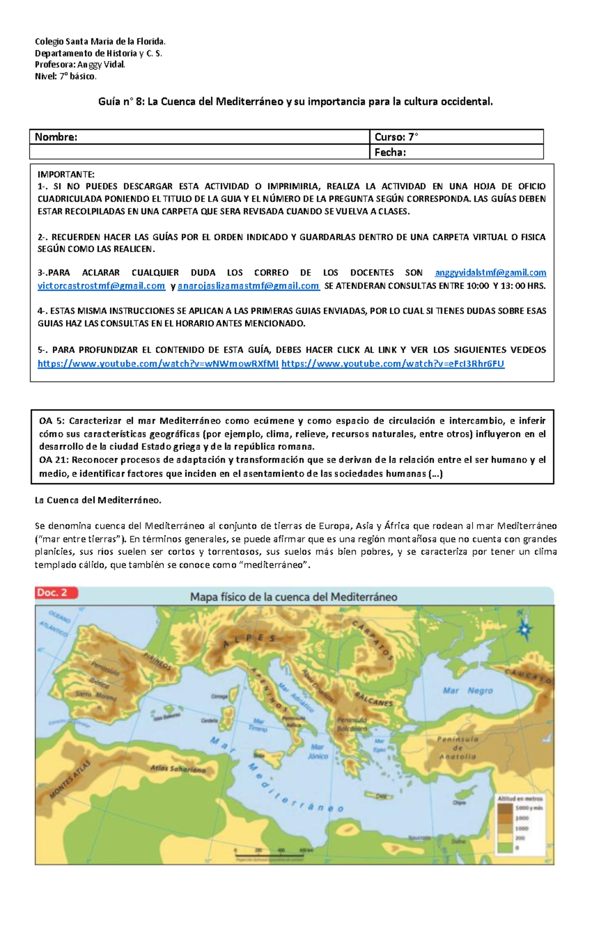 Historia 7° básico guía n° 8 Anggy Vidal - Colegio Santa María de la ...