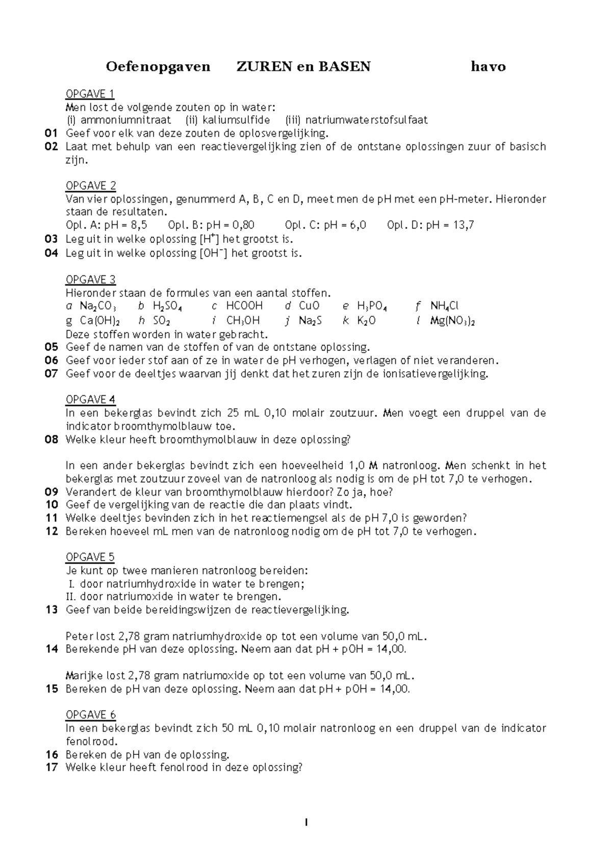 Molrekenen oefenen - Scheikunde Molrekenen 1 Oefeningen LEVEL 1: g ↔ ...