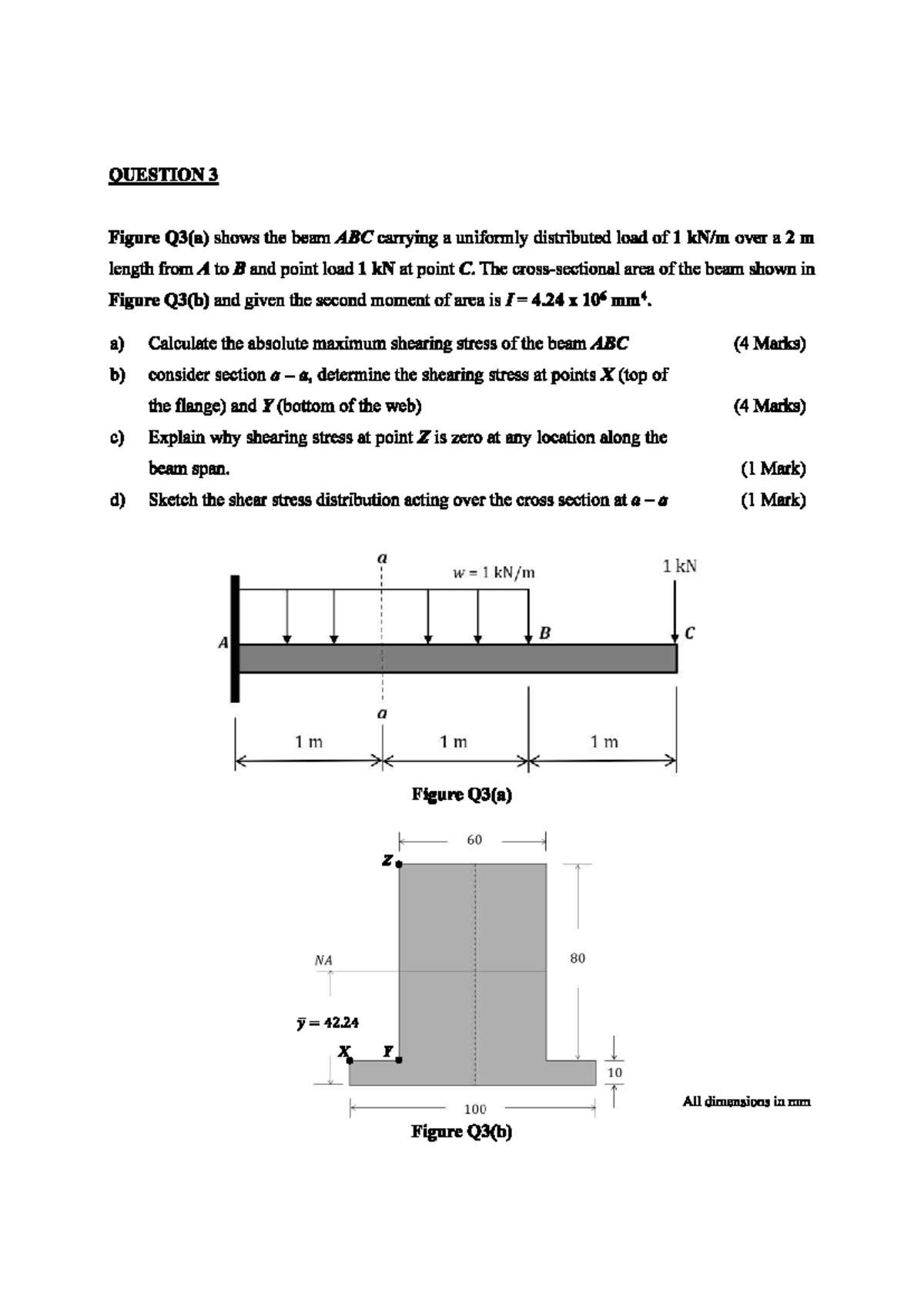 Assignment 7 - Transverse Shear Stress - Mechanics of Solid I - Studocu
