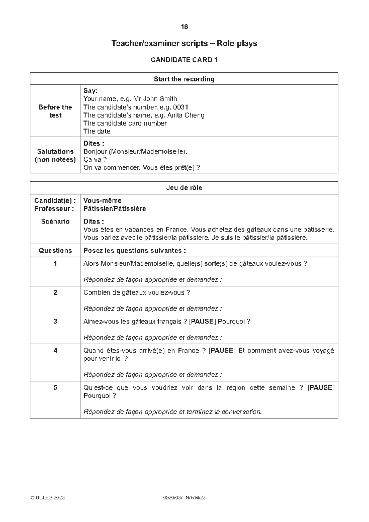 0520 M23 TN 03-16-31 - Role Plays and Topic Conversations Scripts - Studocu