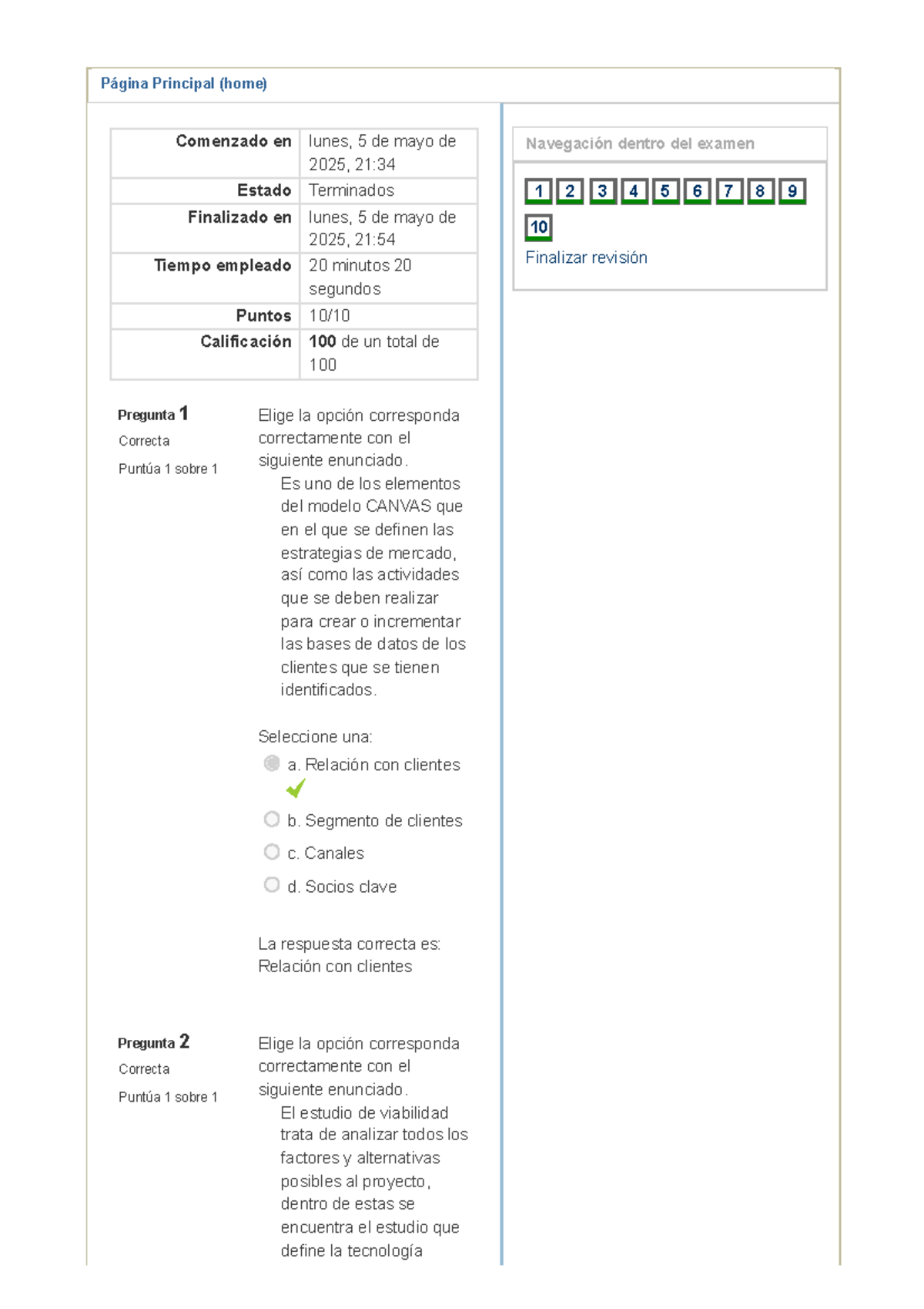 Examen EA6: Caso de Negocio - Preguntas y Respuestas Correctas - Studocu