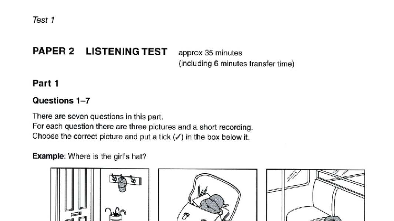 Test 1 - Listening Test Paper 2 (Approx. 35 Min) - Studocu