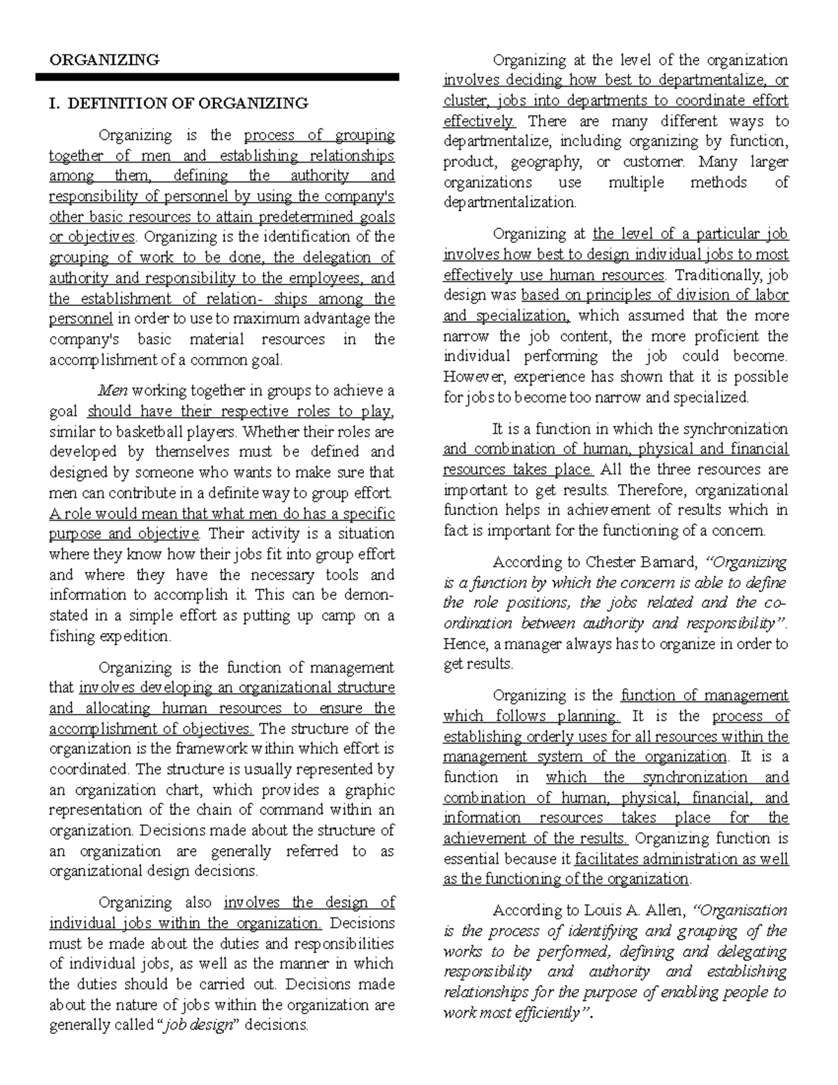 Organizing: Definition, Importance, and Management Functions (MGT 101 ...