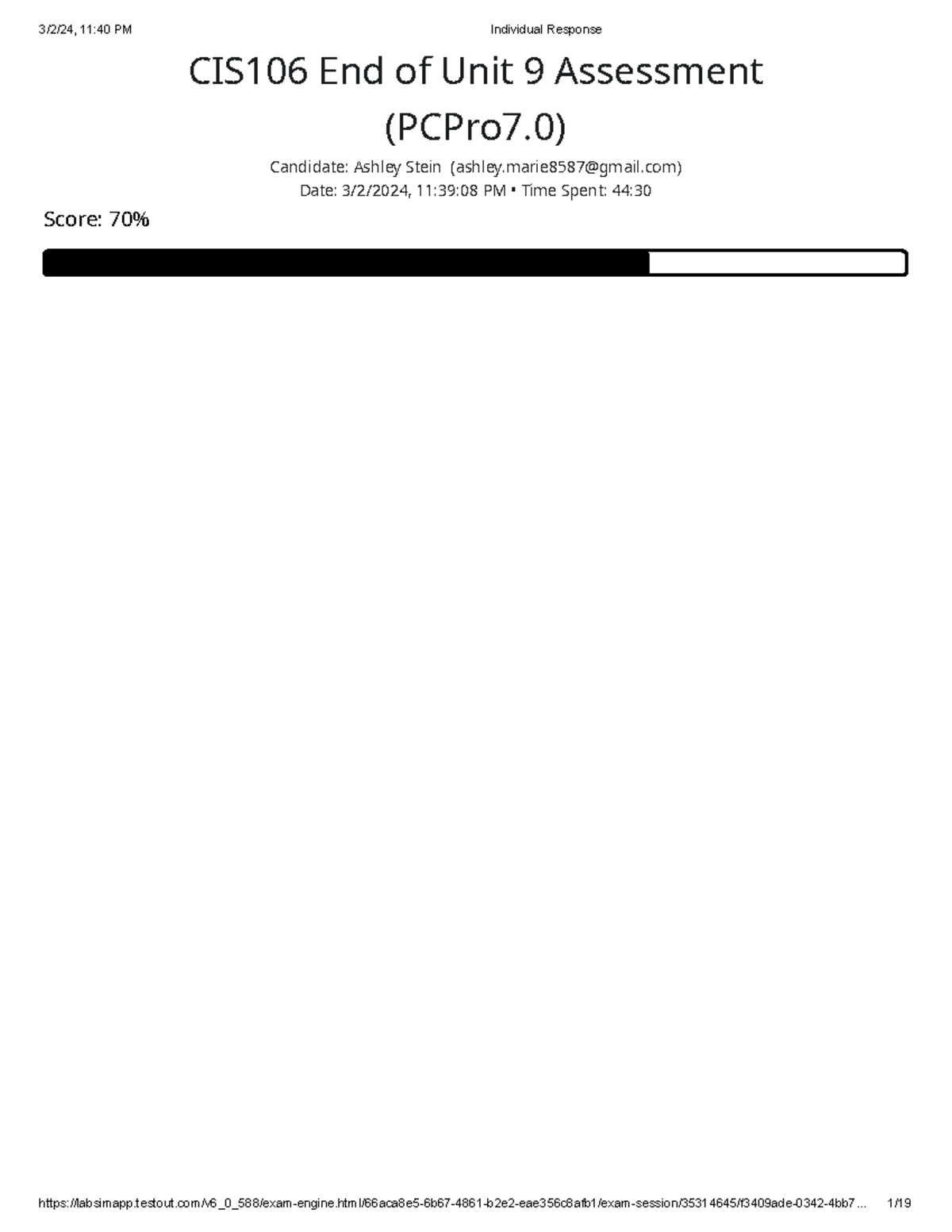 CIS106 Unit 9 Assessment: Understanding Storage & Optimization ...