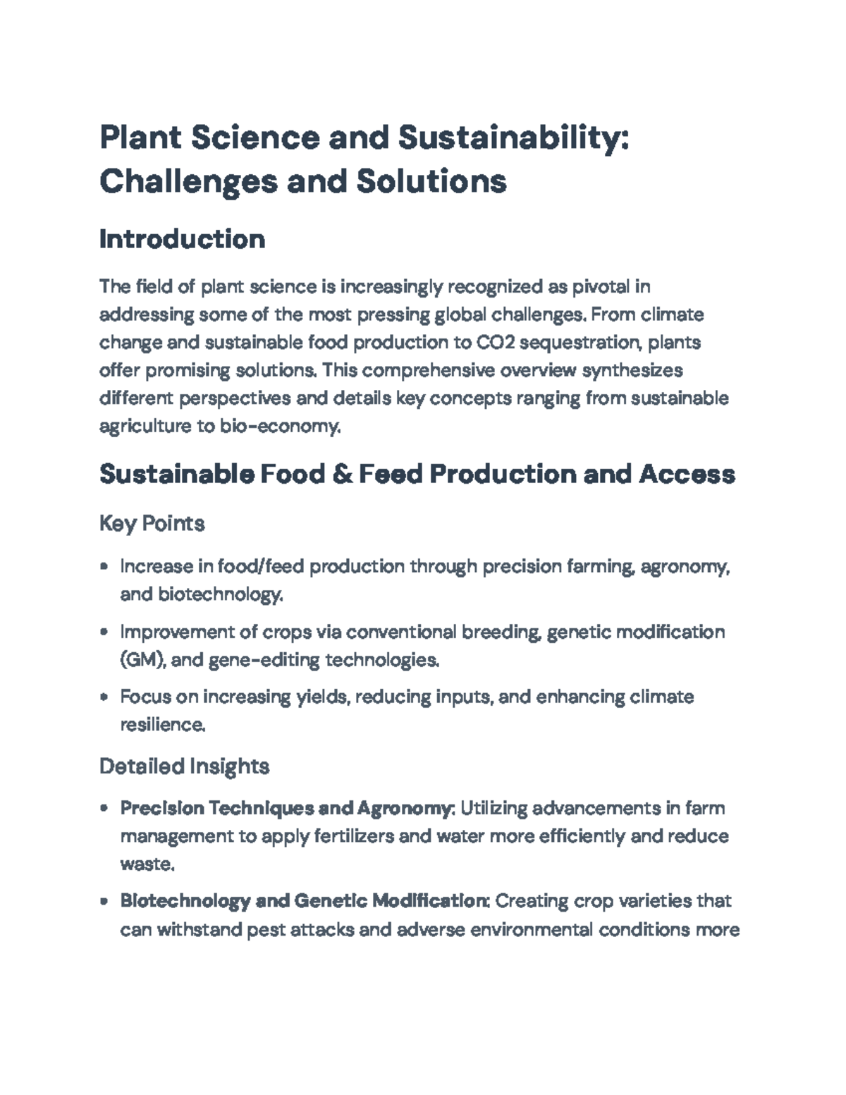 Plant Science and Sustainability: Challenges & Solutions Overview ...