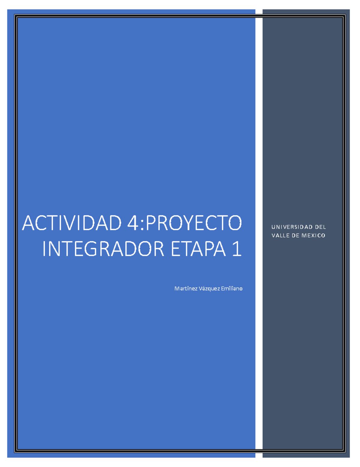 Actividaad 4 Proyecto Integrador ET 1 - ACTIVIDAD 4:PROYECTO INTEGRADOR ETAPA 1 Martinez V·zquez ...