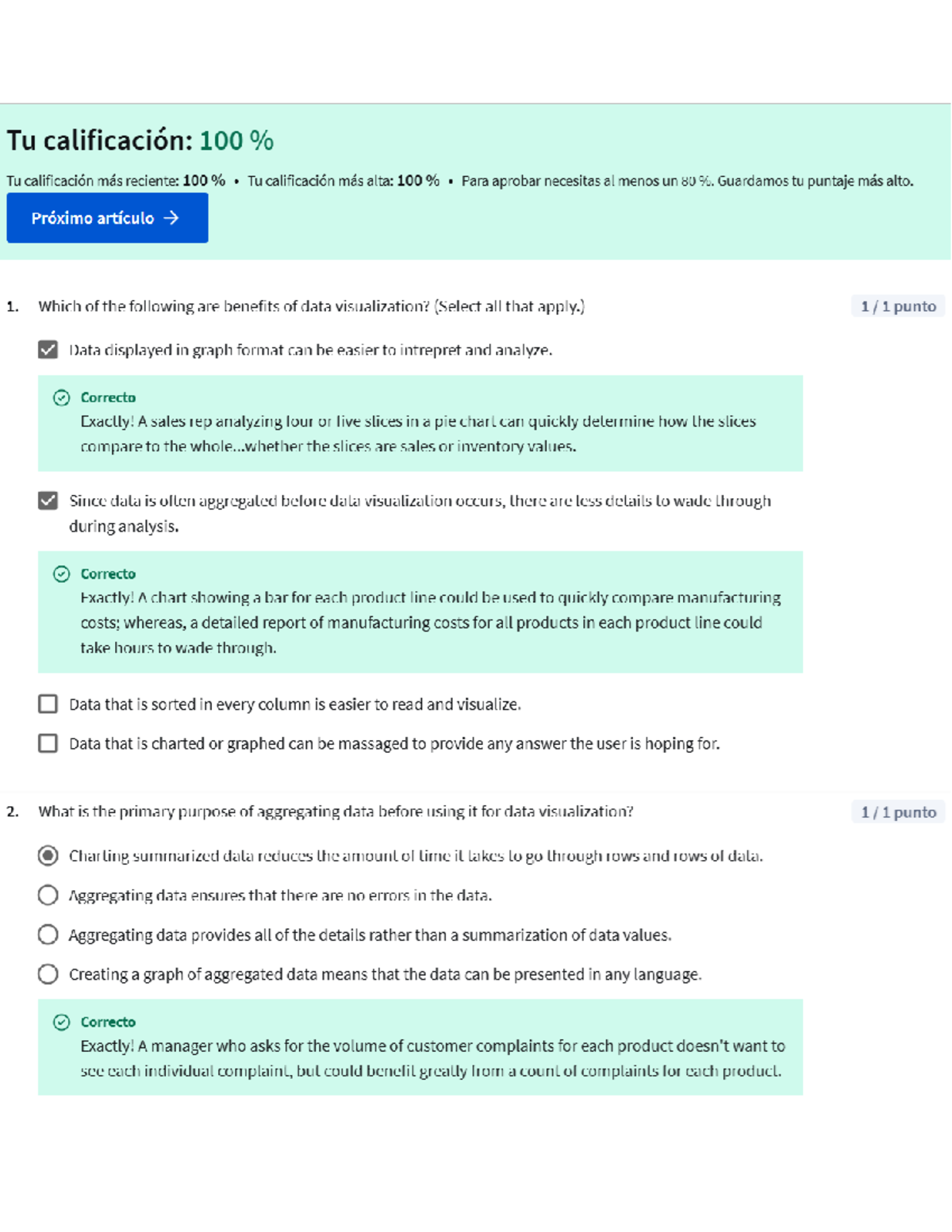 Assess Your Knowledge - Calificación 10 - Tu calificación: 100 Tu ...