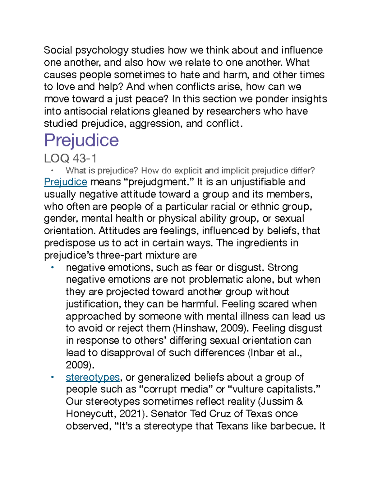 Psy 3 - Understanding Prejudice: Insights from Social Psychology - Studocu