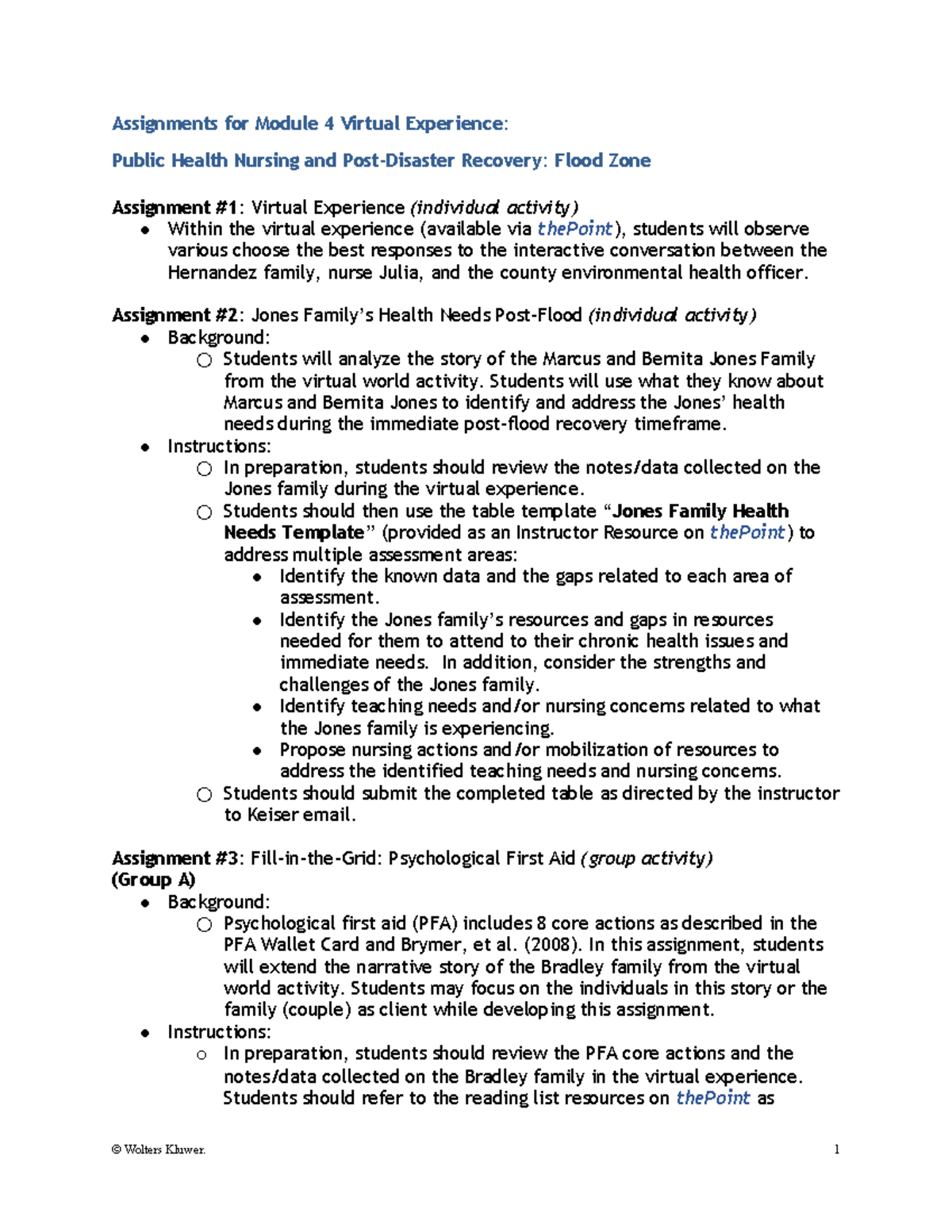 VR Mod 4 Assignments 2.2.2022 - Assignments for Module 4 Virtual Experience: Public Health ...