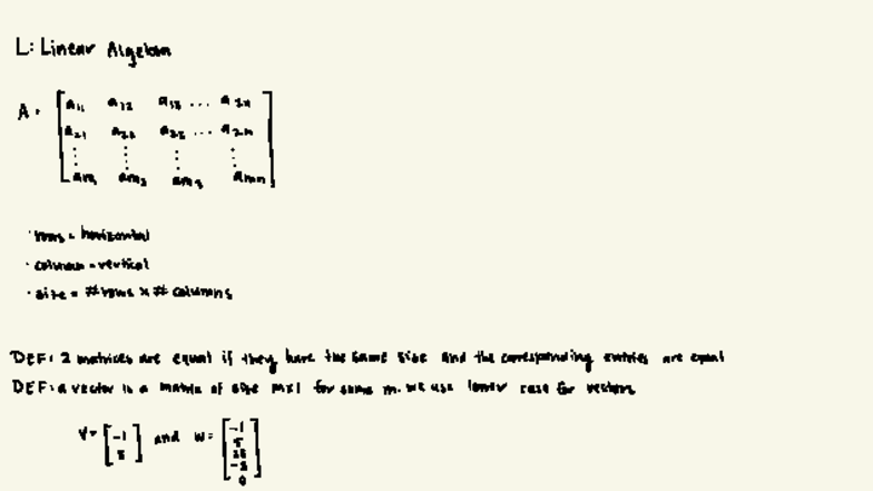 L Linear Algebra Concepts And Matrix Operations Studocu
