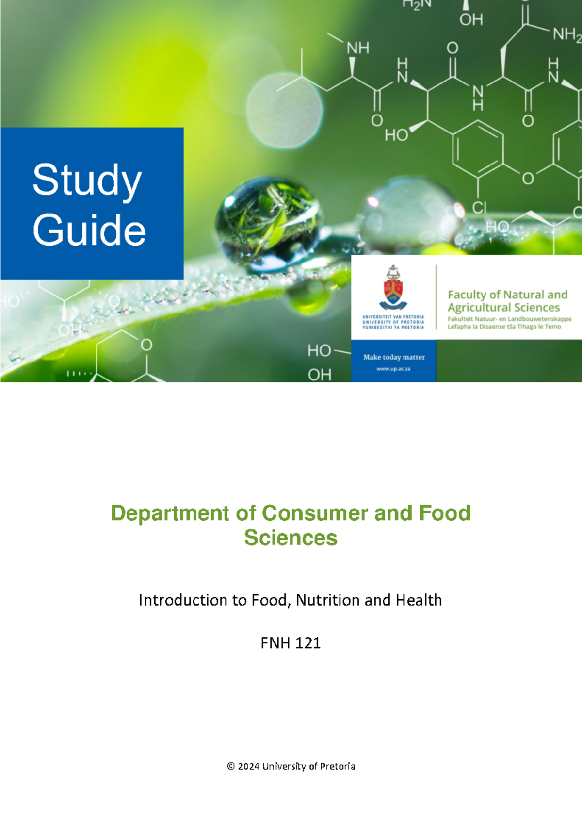 FNH 121 Comprehensive Study Guide for 2024 Course - Studocu