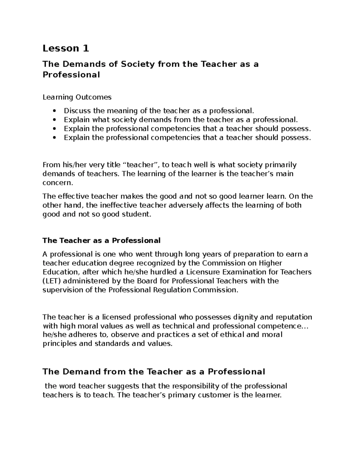 Reflection 4 (I Am A Future Educator) - Reflection 4: I Am A Future Educator All of us have a ...
