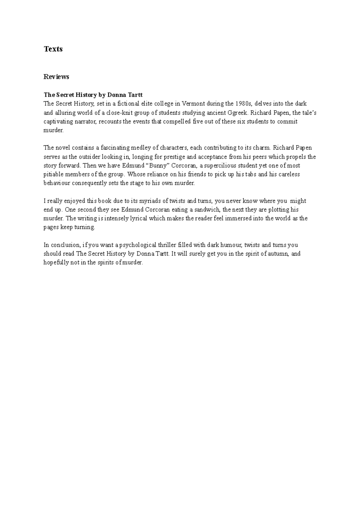 English 5-7: Essay Examples for Engelska 7 Course - Studocu