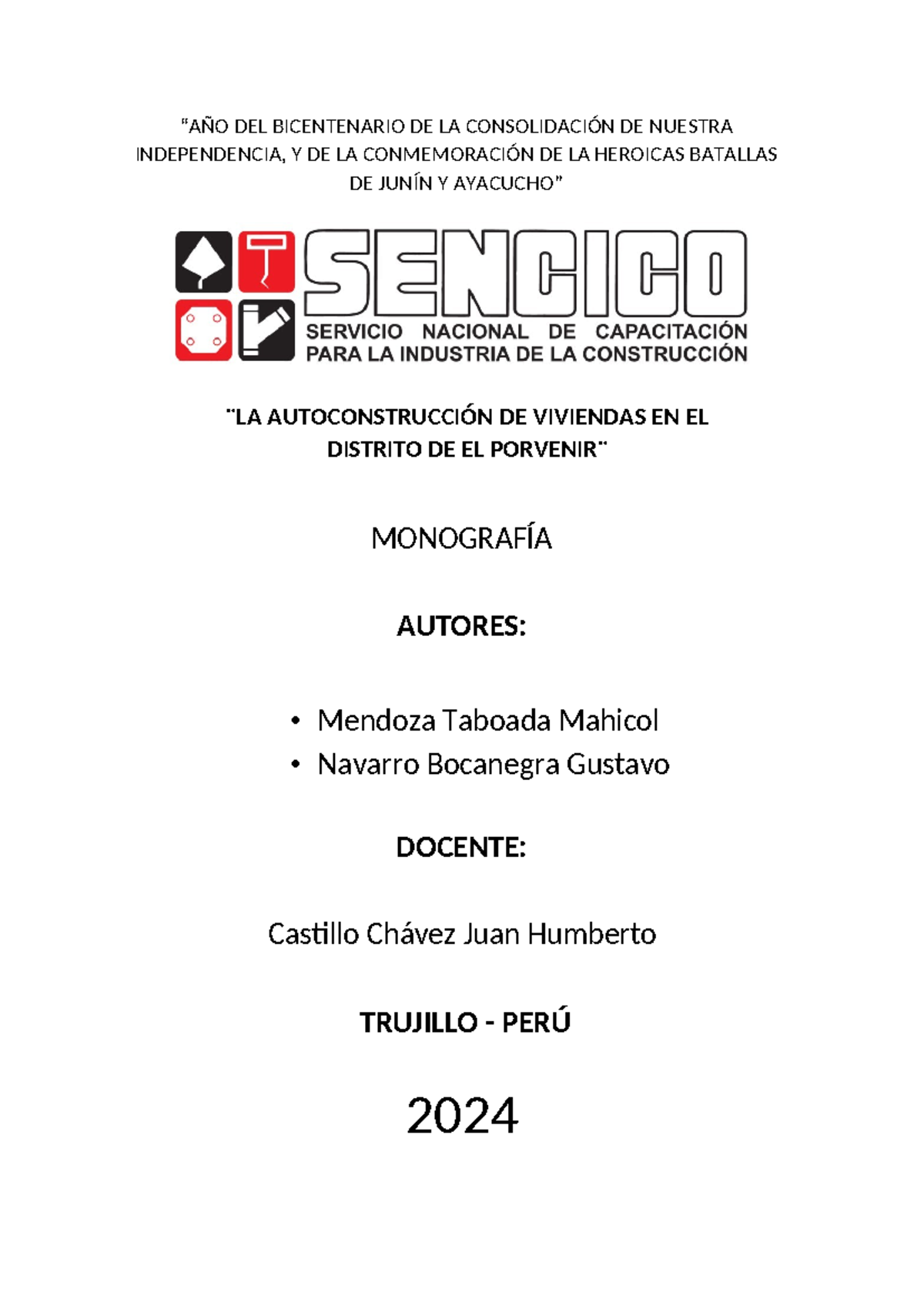 Monografía: Autoconstrucción de Viviendas y Vulnerabilidad Sísmica en ...