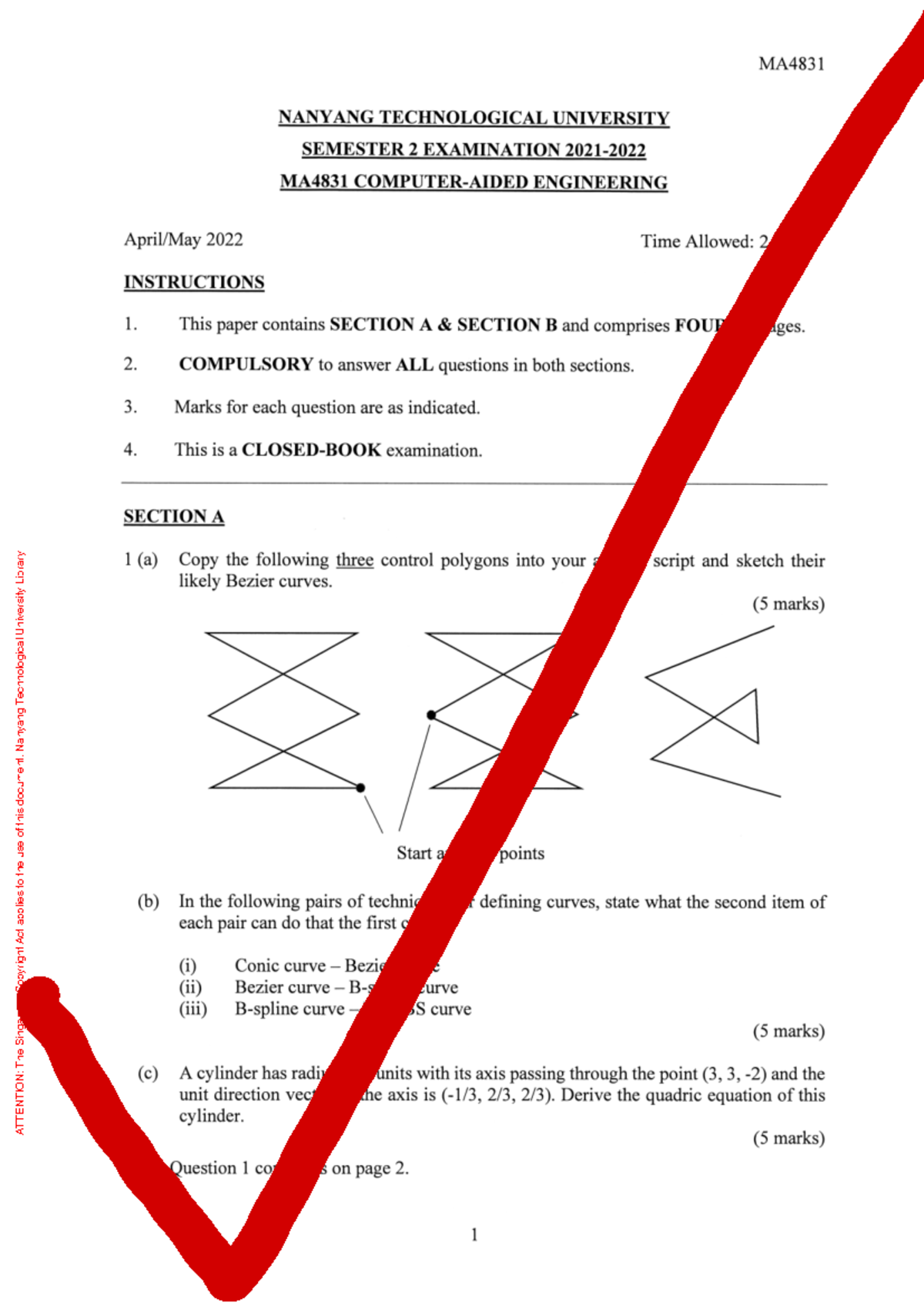 MA4831 2021-2022 Semester 2: Advanced Surface Modeling Techniques - Studocu