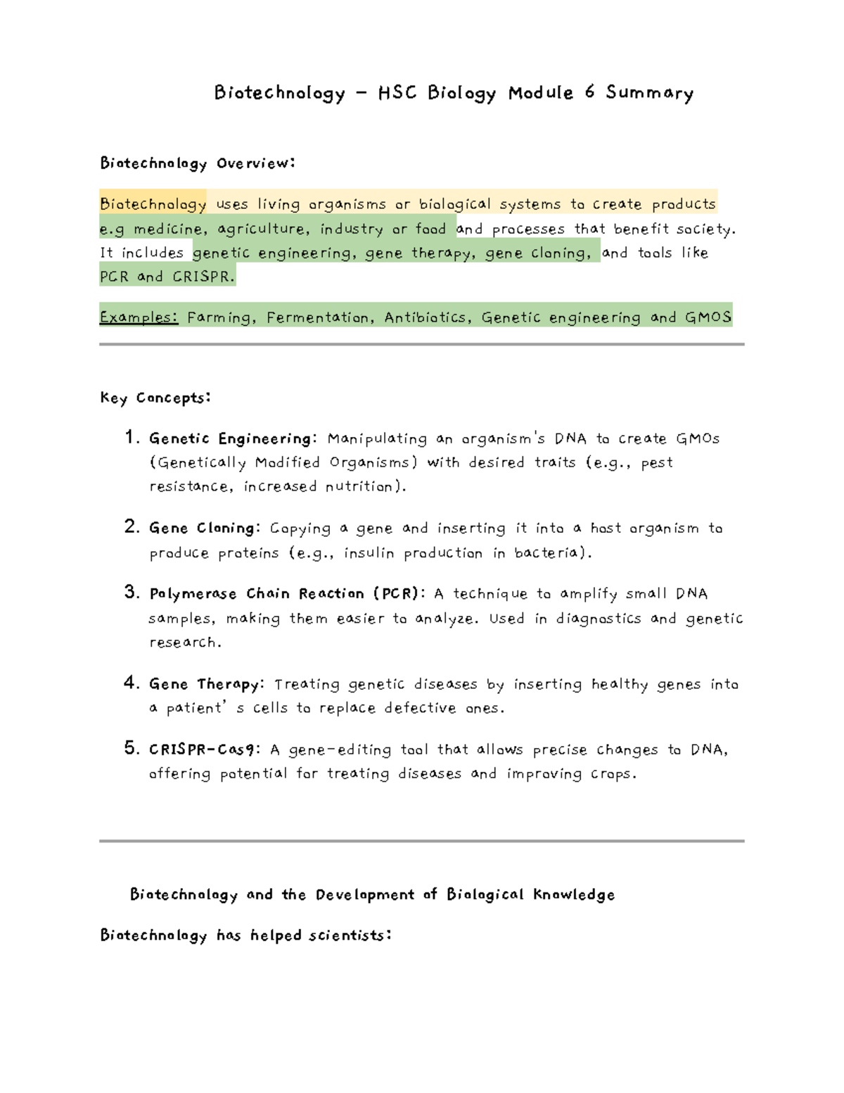 Biotechnology Overview: Key Concepts & Applications - HSC Biology ...