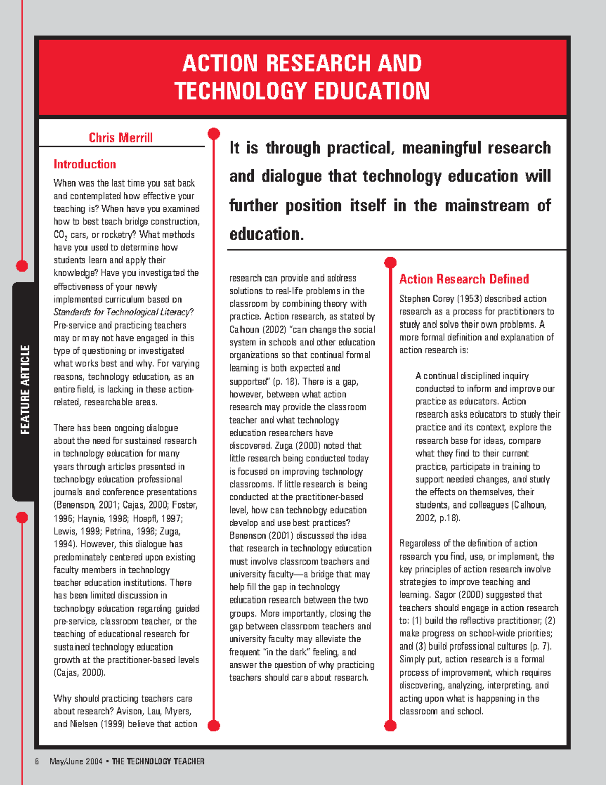 Action Research in Tech Ed: Enhancing Teaching & Learning Methods - Studocu