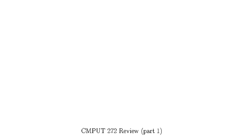 CMPUT 272 Review - Chapters 1 to 4 Overview (FALL 2025) - Studocu