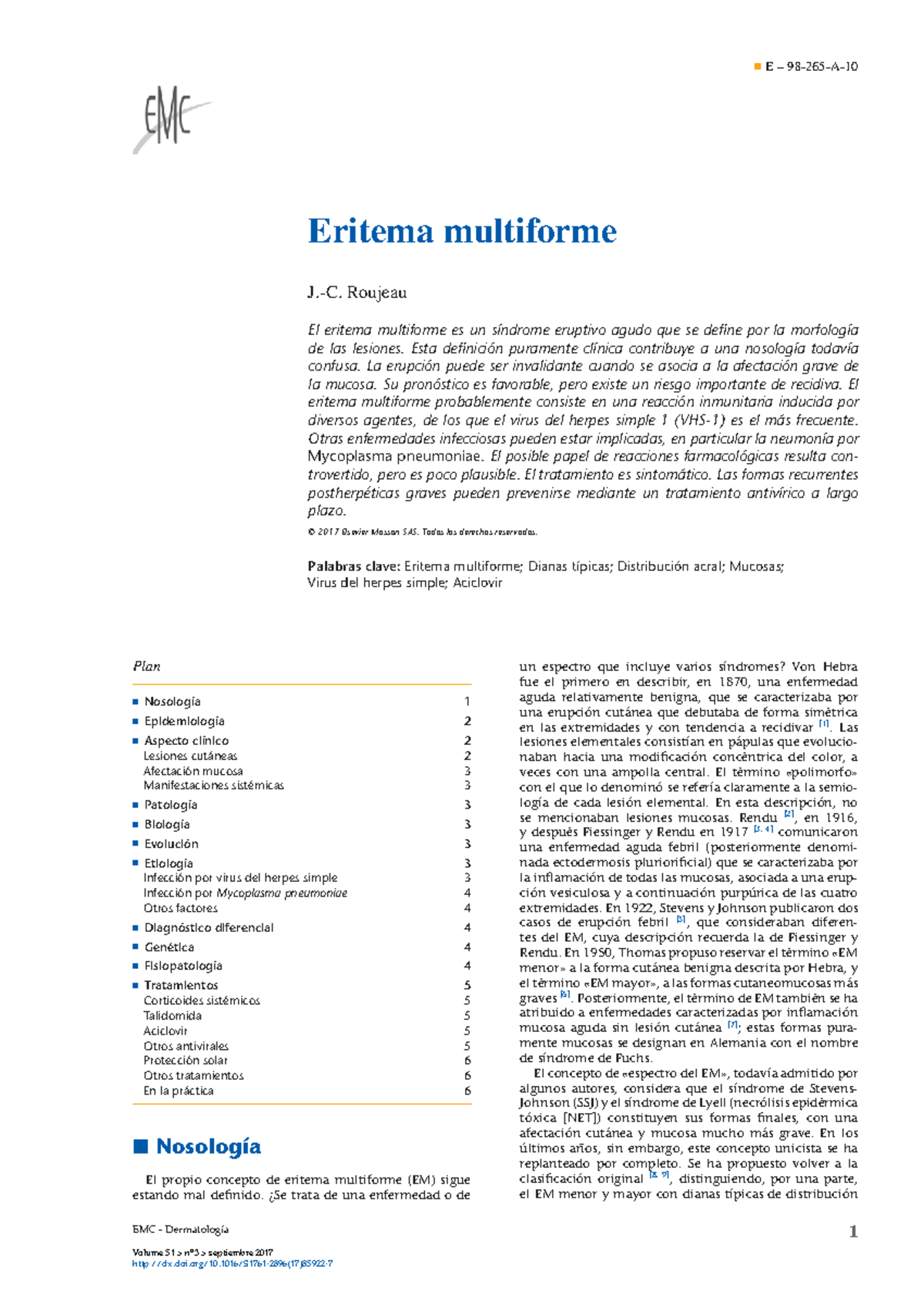 Eritema Multiforme: Características, Diagnóstico y Tratamiento - - Studocu