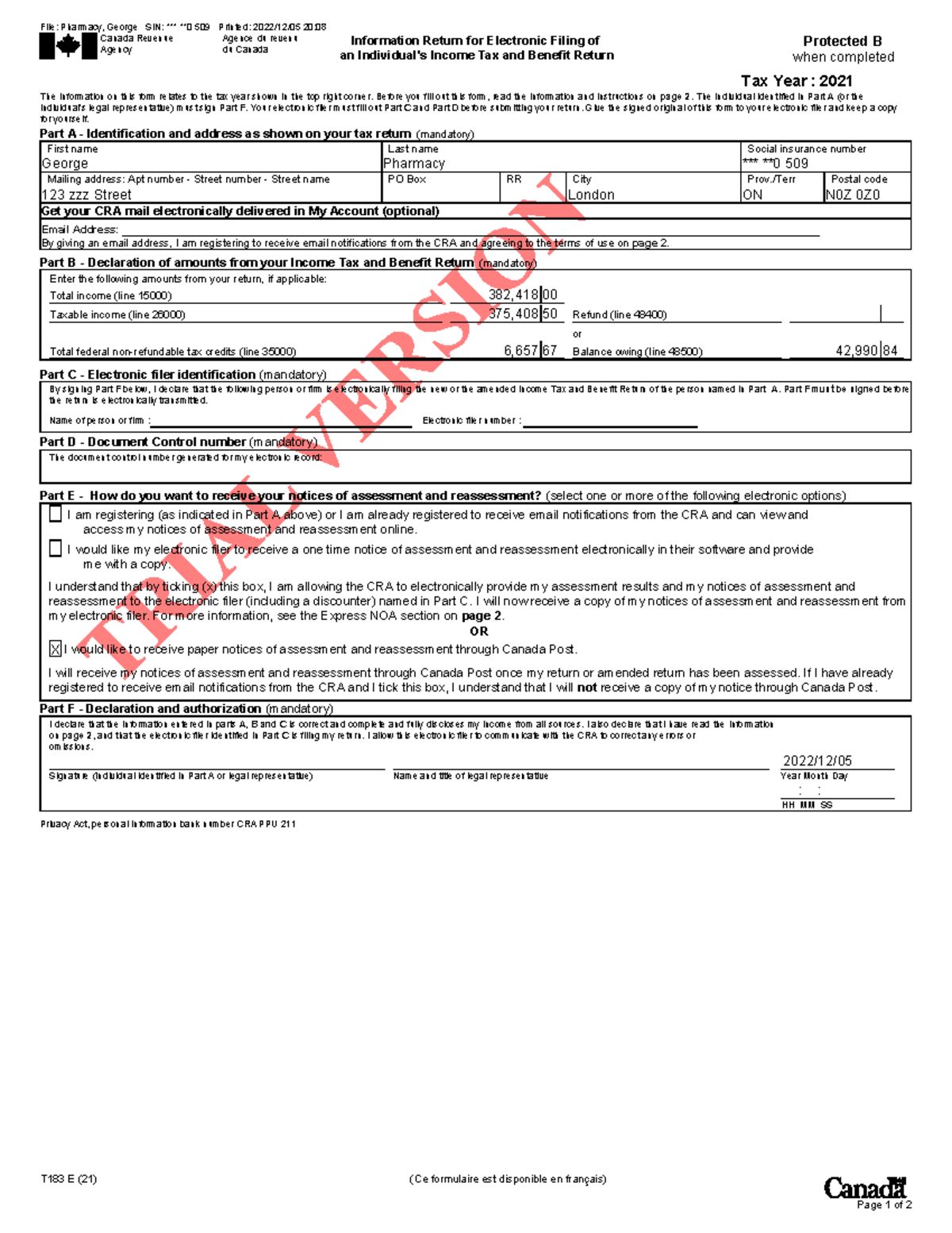 Taxation 2222222 - T1 Income Tax Return Guidelines for 2021 - Studocu