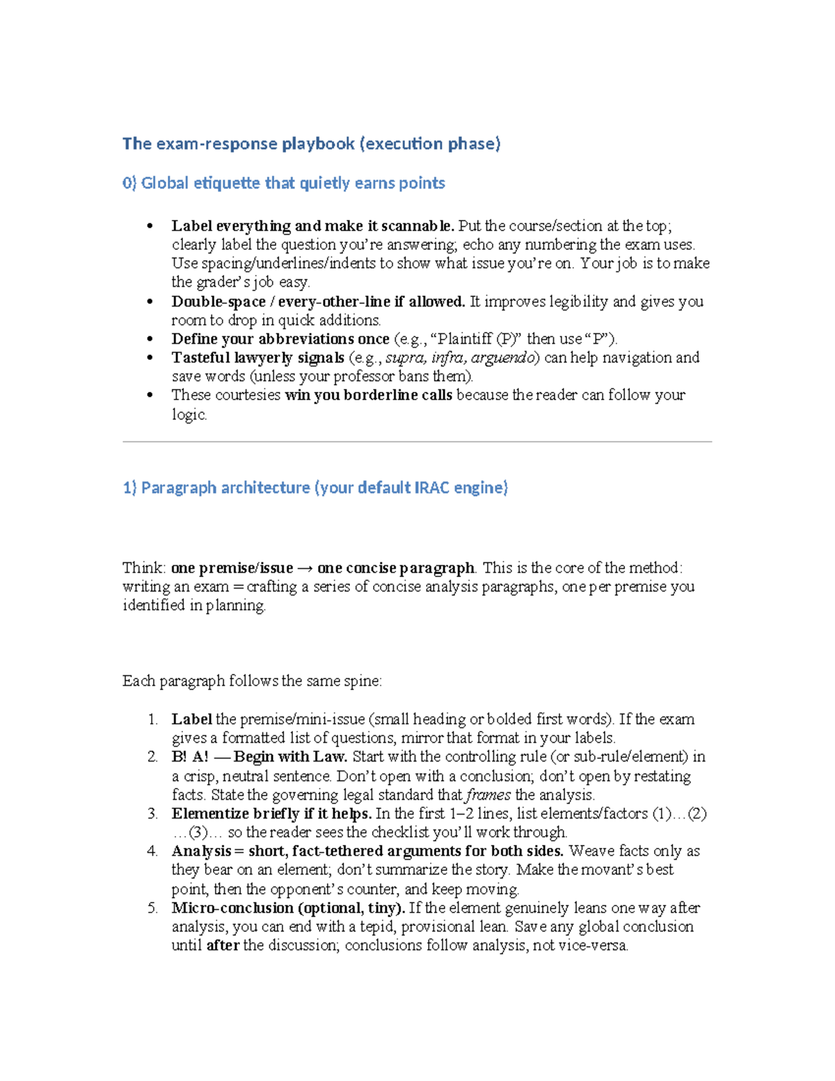 Exam Response Writing Playbook (Execution Phase) - Studocu