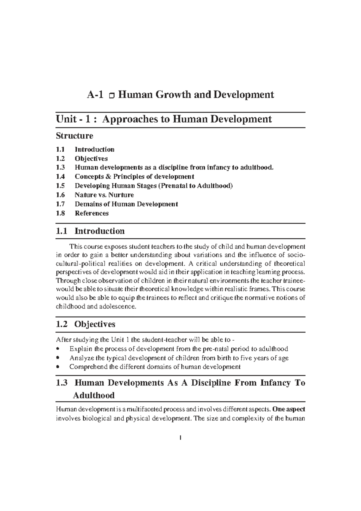 Human Growth And Development - A-1 Human Growth and Development Unit ...