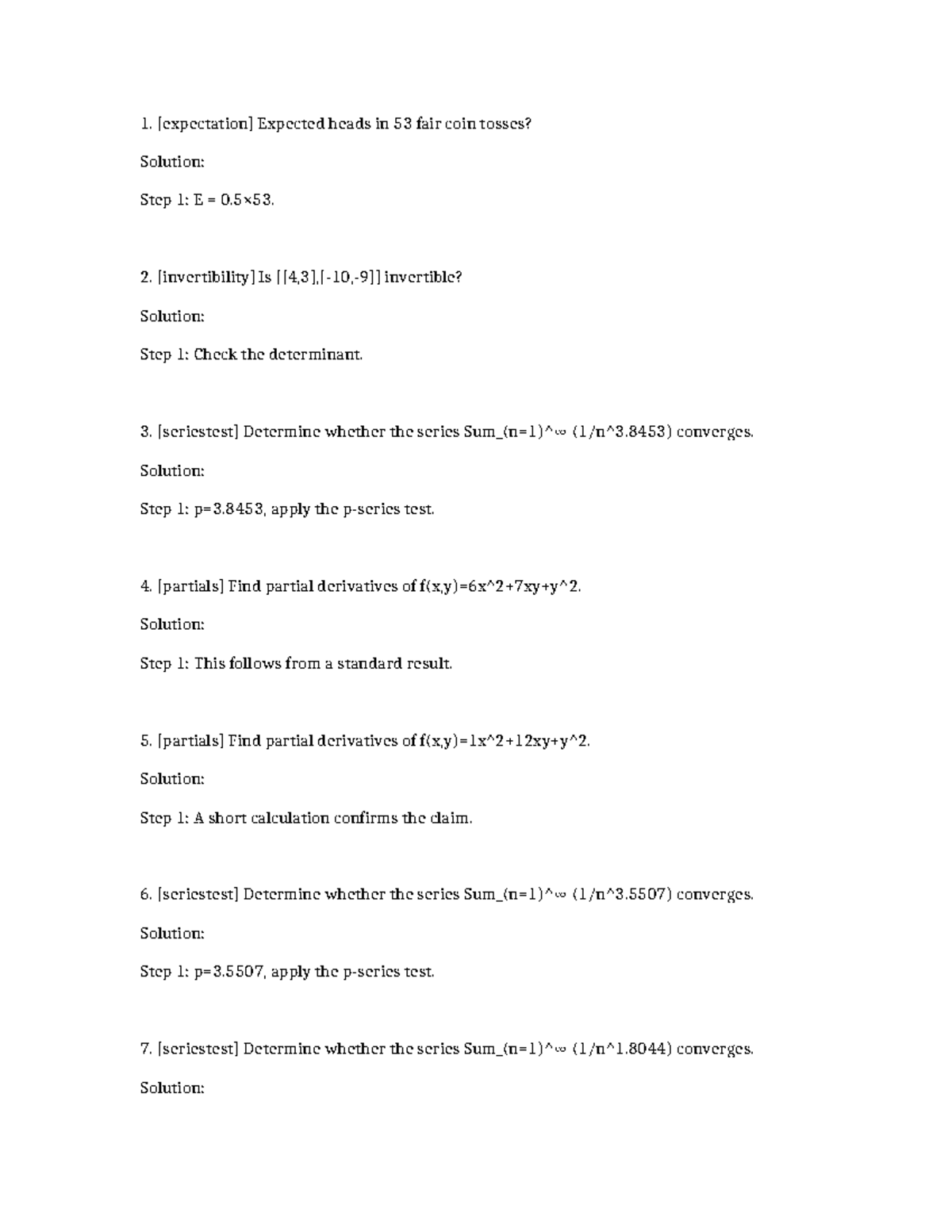 Math 5678 - Solutions to Coin Tosses, Series, and Derivatives - Studocu
