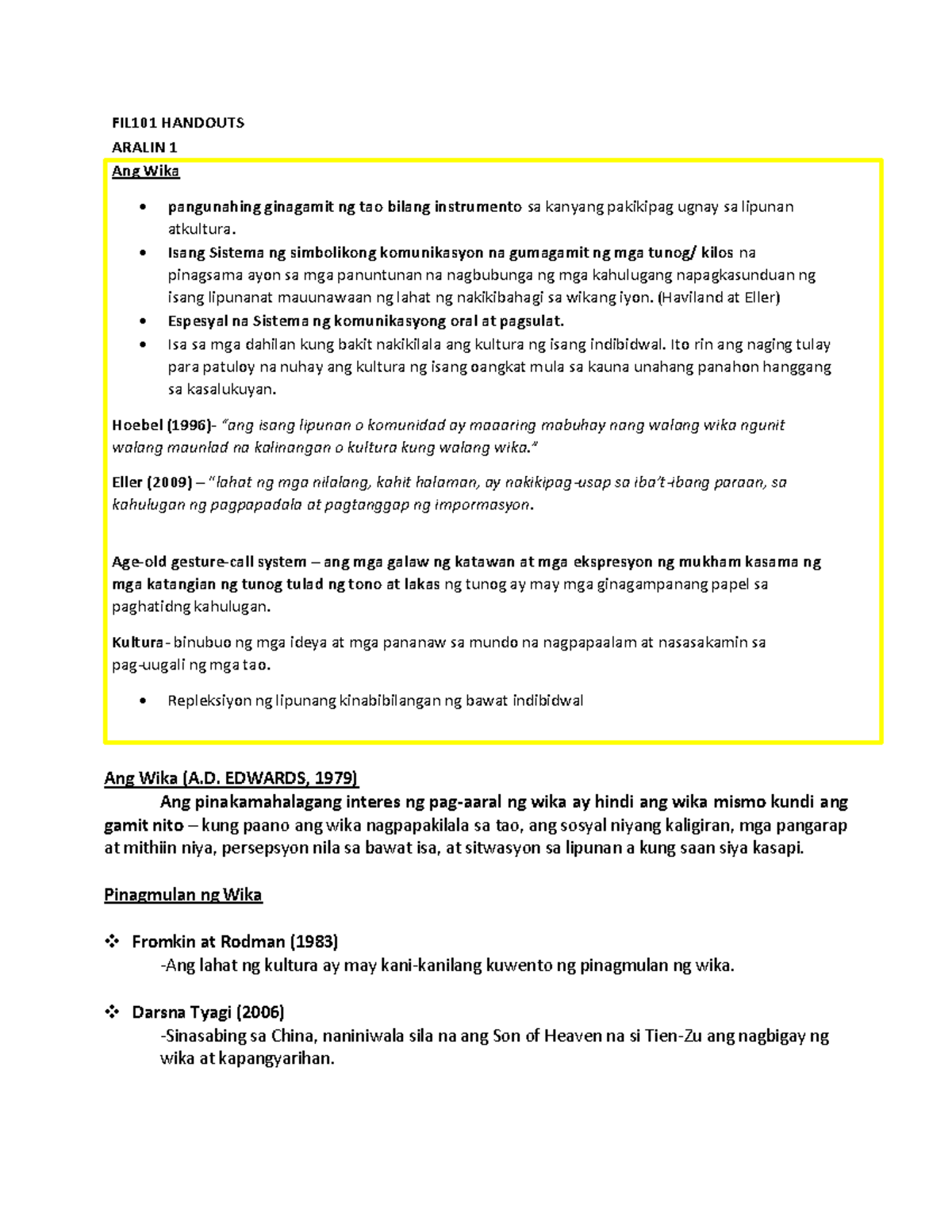 Filipino 101 Wika at Kultura sa Mapayapang Lipunan Modyul para sa mga Mag-aaral - FIL101 ...