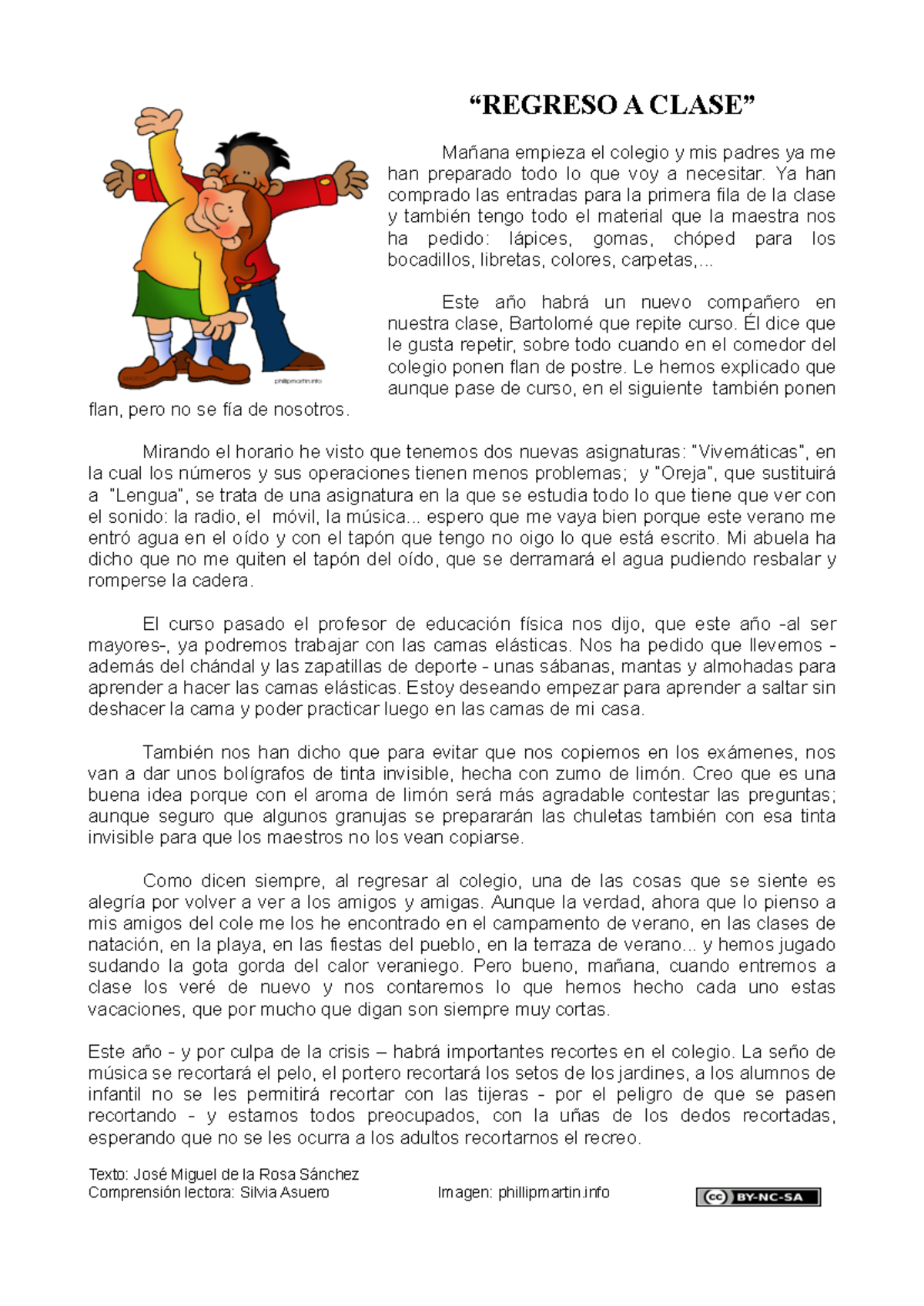 Regreso-a-Clase - comprensión de lectura - “REGRESO A CLASE” Mañana ...