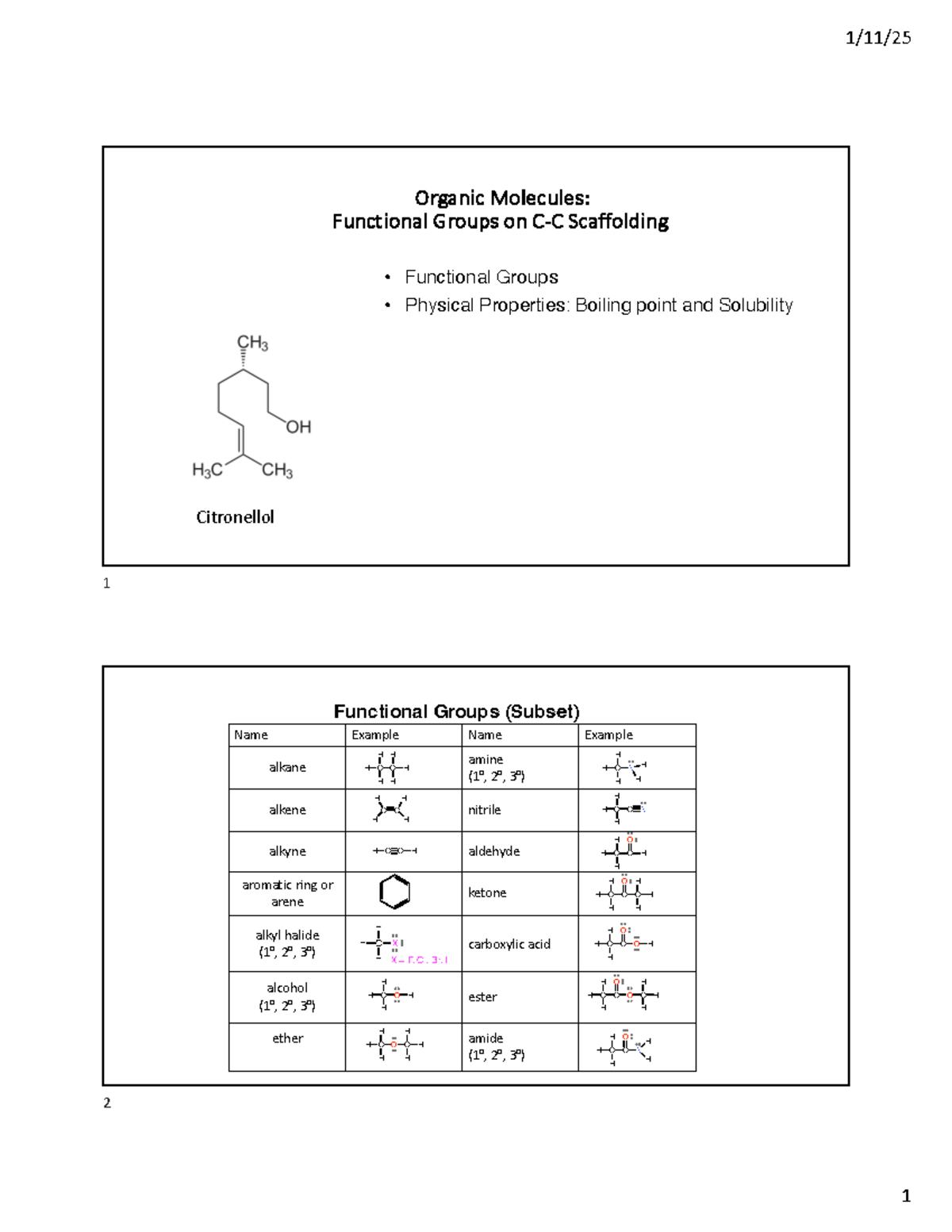 functional groups notes - • Functional Groups • Physical Properties ...