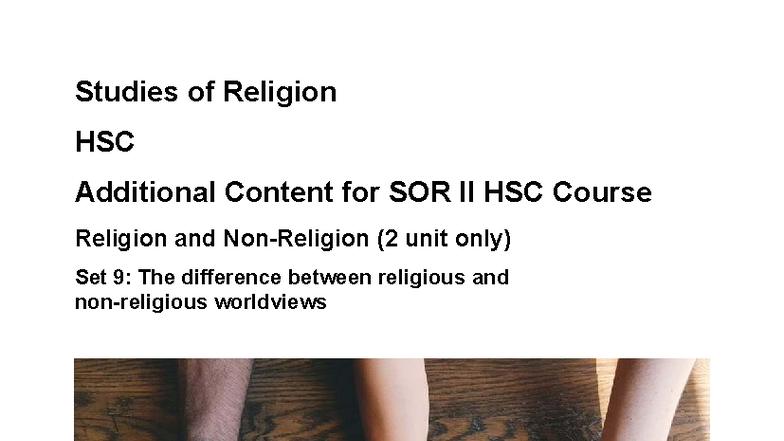 HSC Studies of Religion II: Comparing Islamic and Humanist Worldviews ...