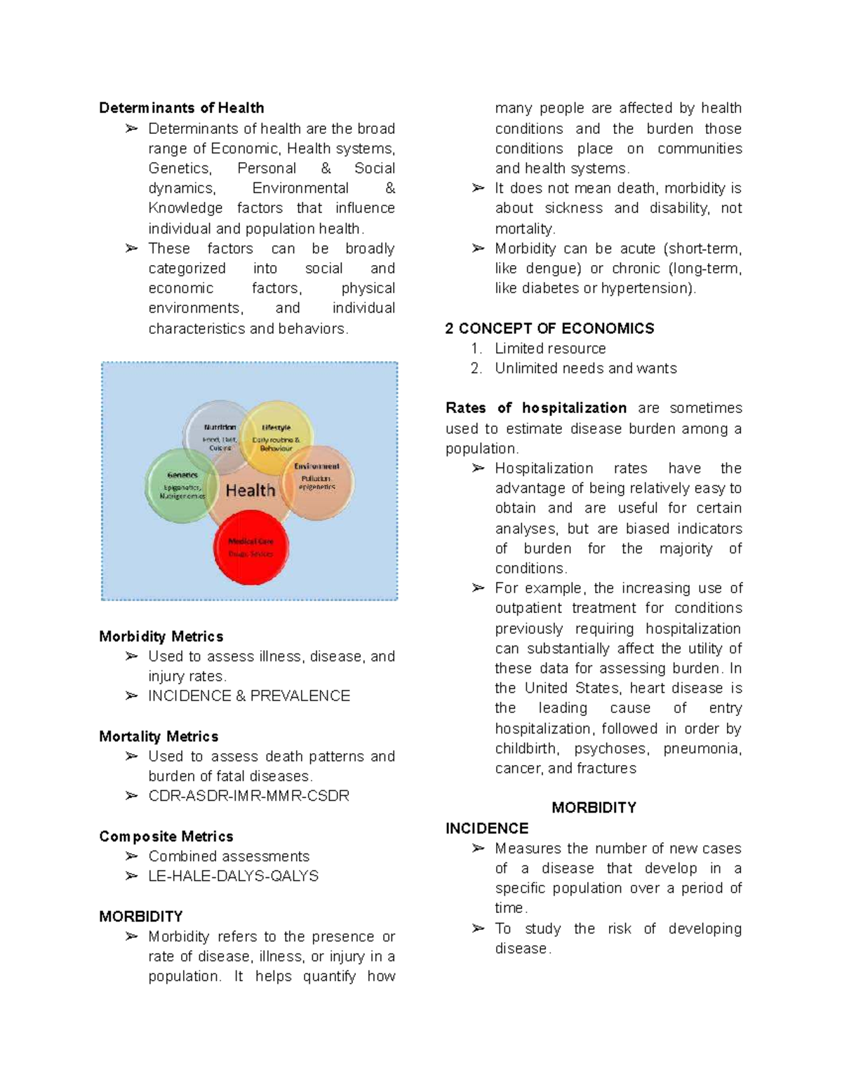 Biostat 20 Midterm Study Guide: Health Determinants & Metrics - Studocu