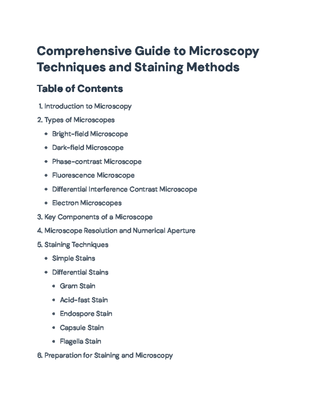 Comprehensive Guide to Microscopy Techniques and Staining Methods ...