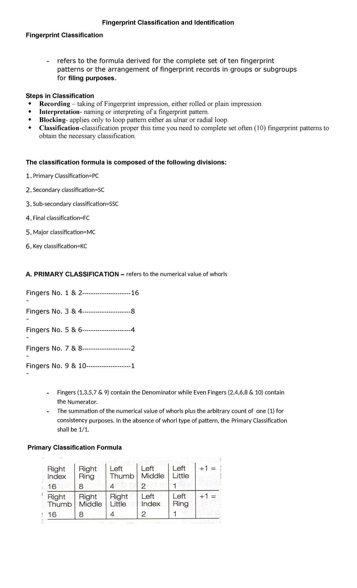 FPC 2025 Final Review: Fingerprint Classification & Identification ...