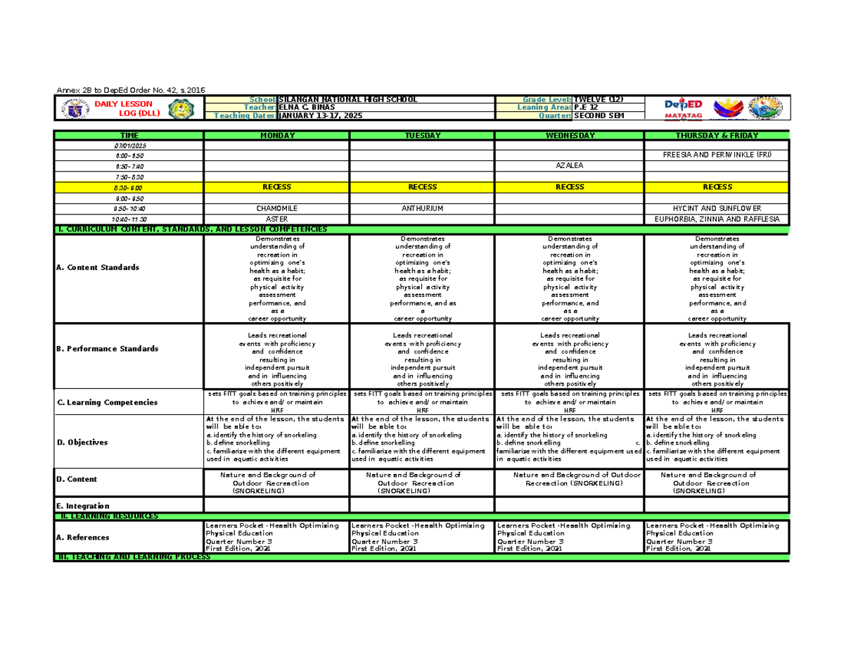 DLP Deped order 42 series 2016 - Annex 2B to DepEd Order No. 42, s ...