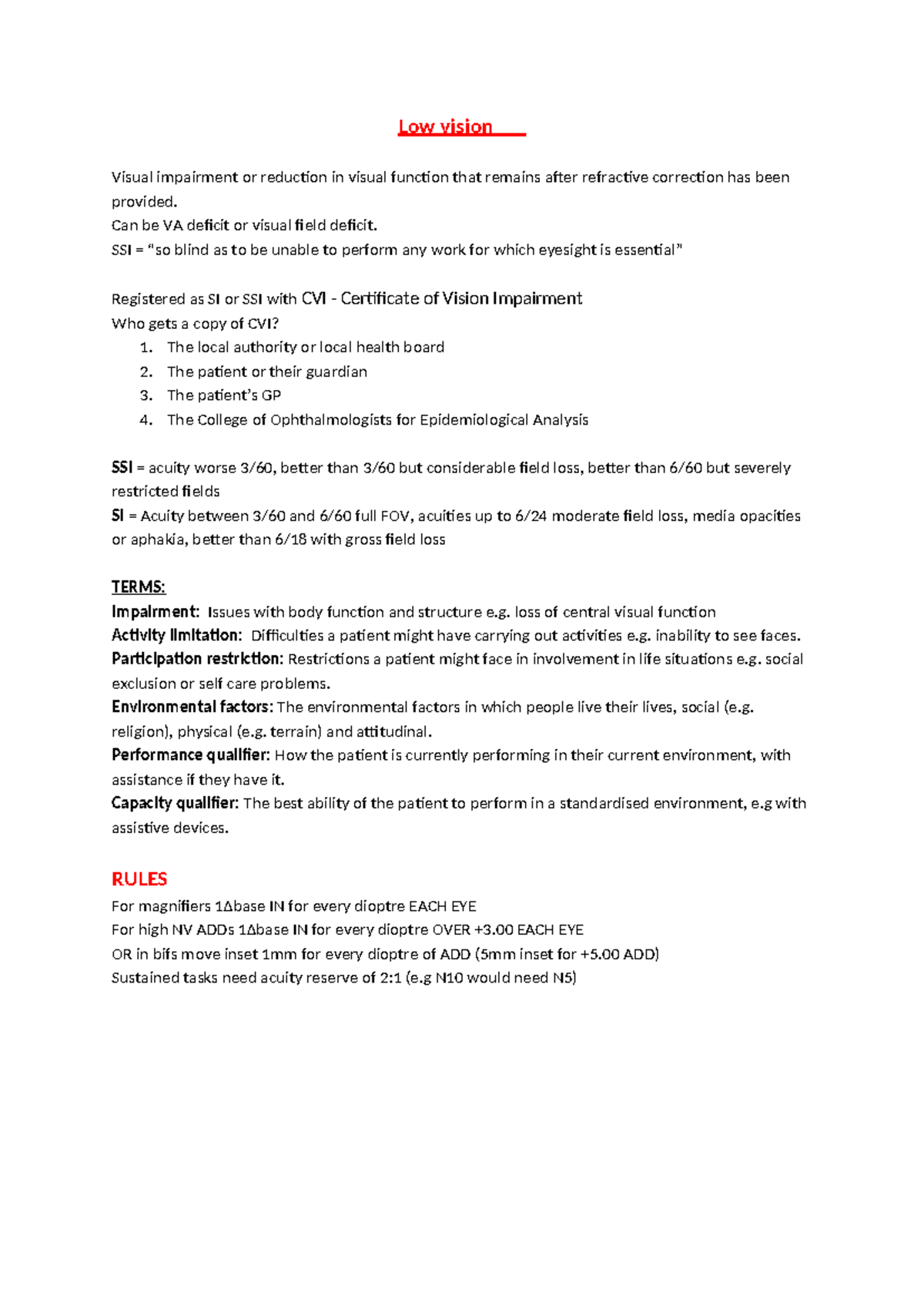 Y3 Low Vision: Understanding Visual Impairment and Management ...
