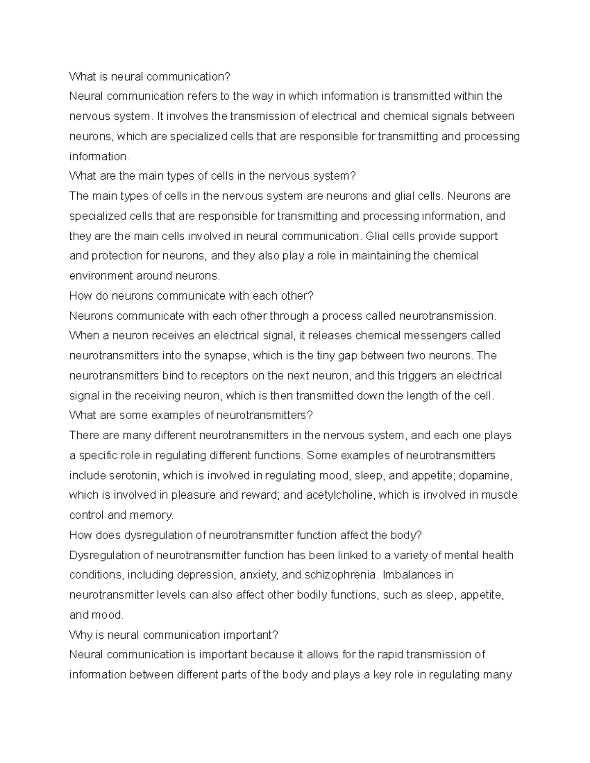 Neural communication study guide - What is neural communication? Neural ...