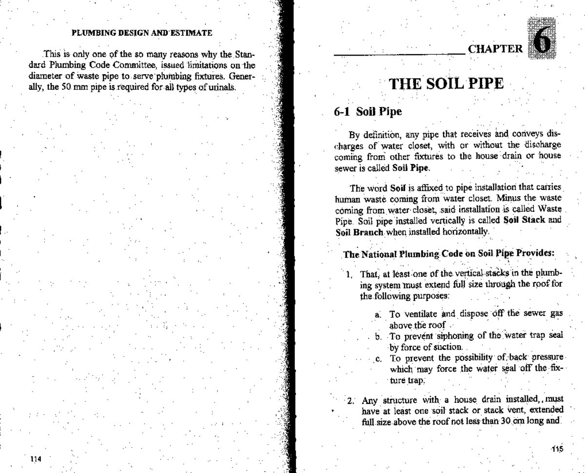 PLUMBING DESIGN AND ESTIMATE: SOIL PIPE CHAPTER NOTES - Studocu