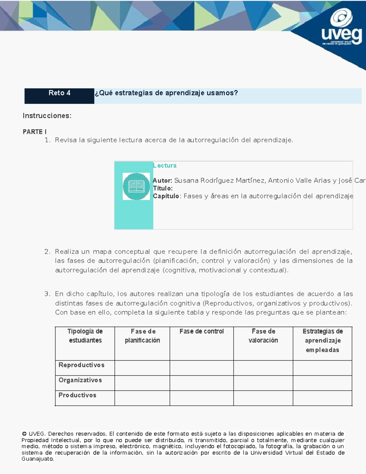 Estrategias de Aprendizaje y Autorregulación - R4 Instrucciones - Studocu