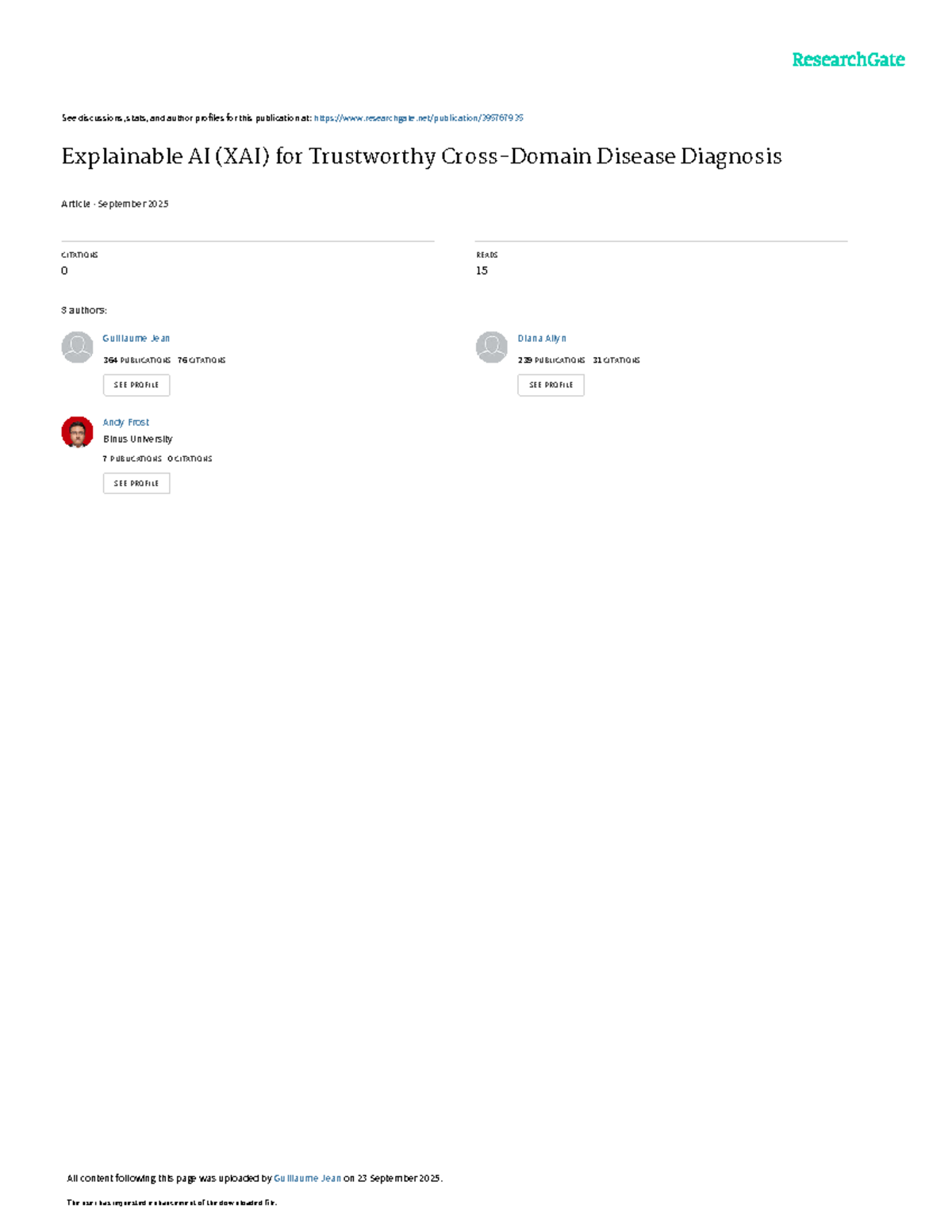 Explainable AI (XAI) Framework for Trustworthy Disease Diagnosis - Studocu