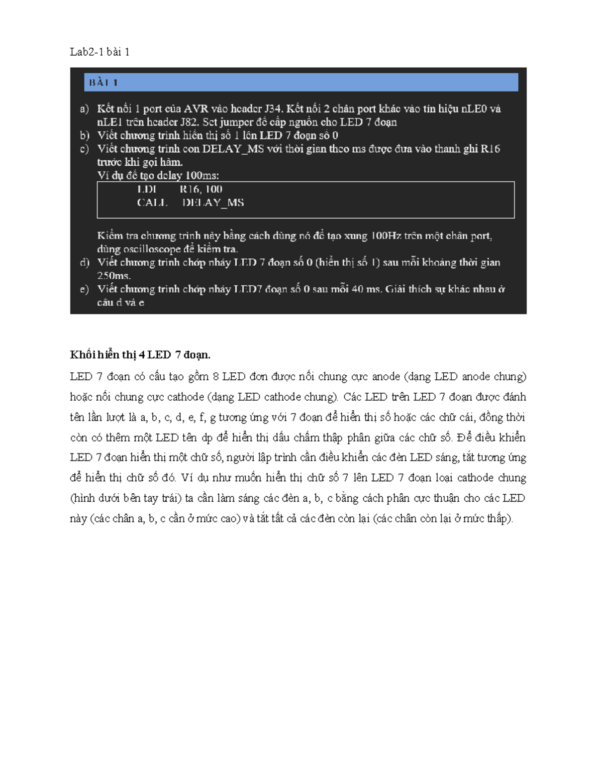 Hướng Dẫn Thực Hành Lab 2 - LED 7 Đoạn và LCD 2025 - Studocu