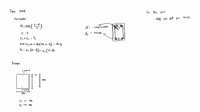 DRB - RCD Notes: Formulas and Assumptions Analysis - Studocu