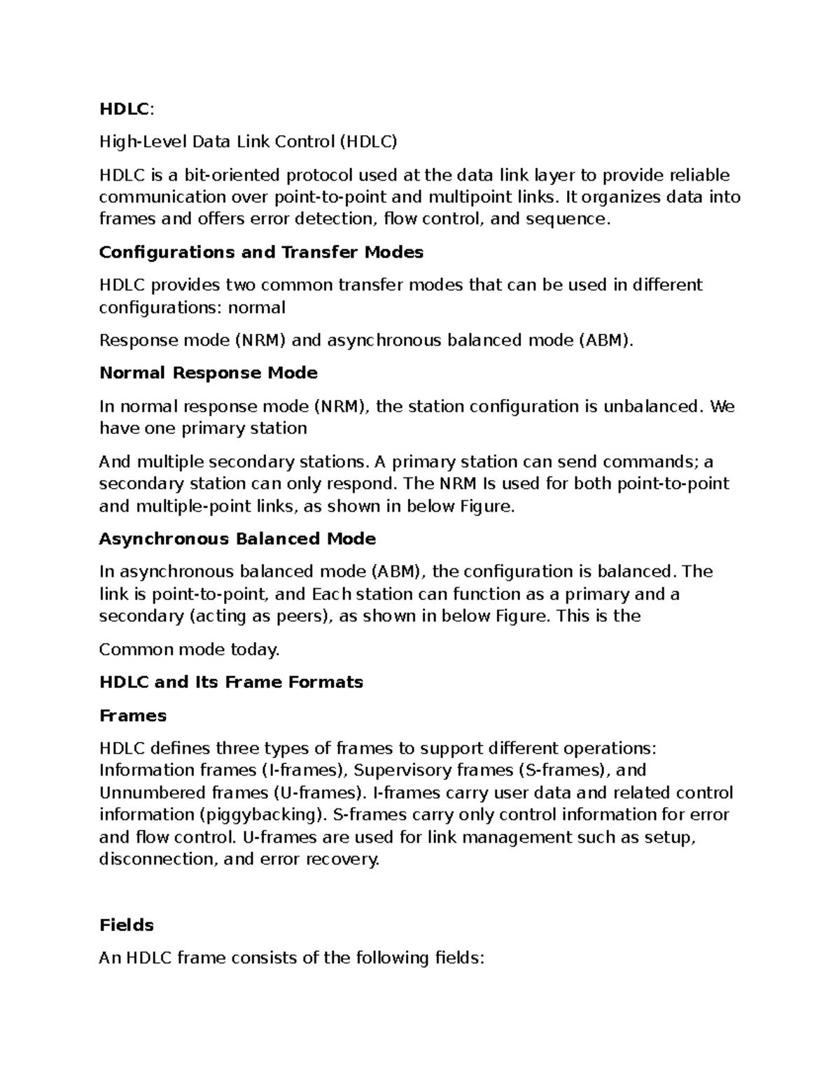 HDLC Protocol Overview: Data Link Control in CN - Computer Networks ...
