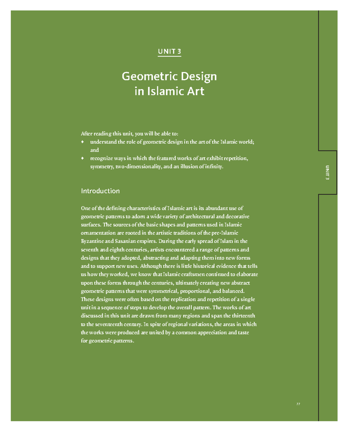 Unit 3: Geometric Design in Islamic Art - Study Guide for Exams - Studocu
